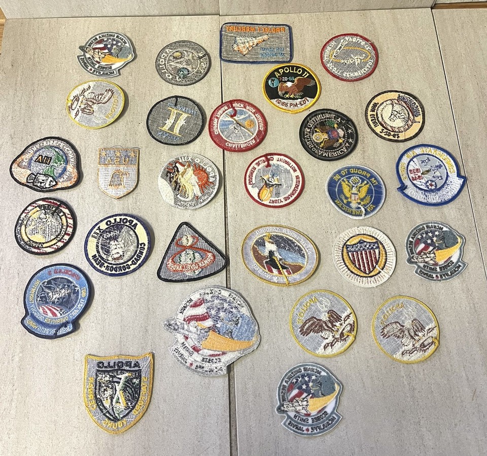 NASA Apollo Gemini Mercury Mission Patch Lot 30+ Embroidered Space ...