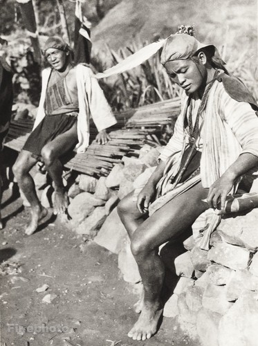 1934 Vintage 11x14 ~ ASIA ~ Taiwan Formosa Native Tribe Men Folk Dress ...