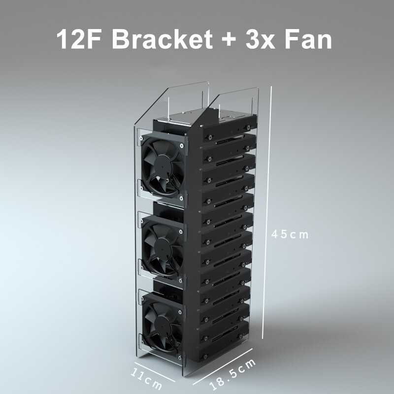 2/4/8/12 Bay Acrylic Hard Disk Rack 3.5 Inch HDD Bracket Holder Box ...