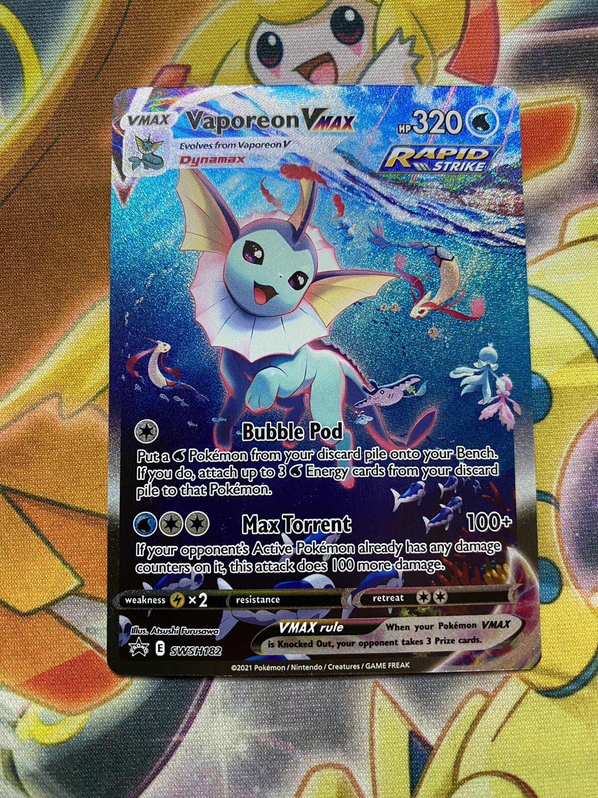 Vaporeon Vmax SWSH182 NM Full Art Promo Rare Pokemon Card | eBay