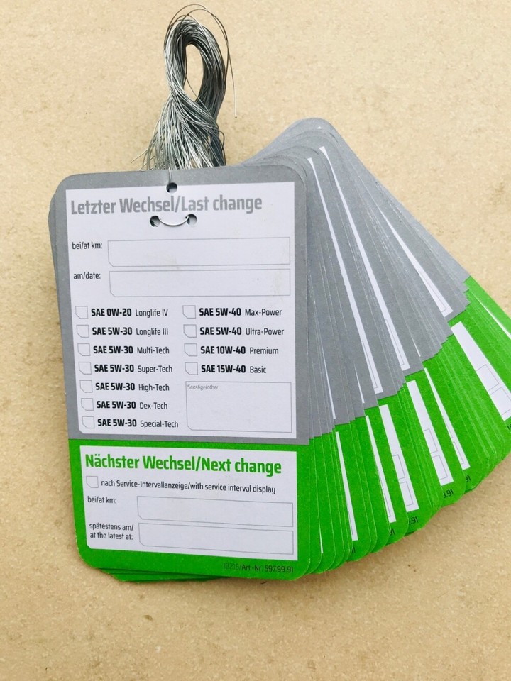 25X Repstar Oil Change Tag, Oil Change Slip, Oil Slip, Inspection Slip ...