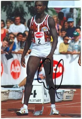 Carl Lewis Autograph on German Photo from 1994 | eBay