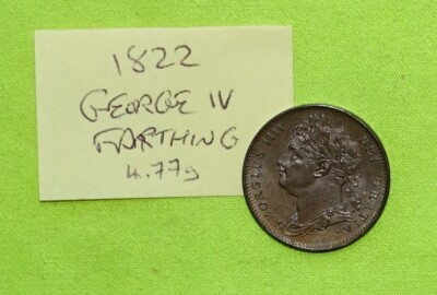 1822 aUNC Farthing (Britain UK) GEORGE III Copper Coin (4.77g) | eBay