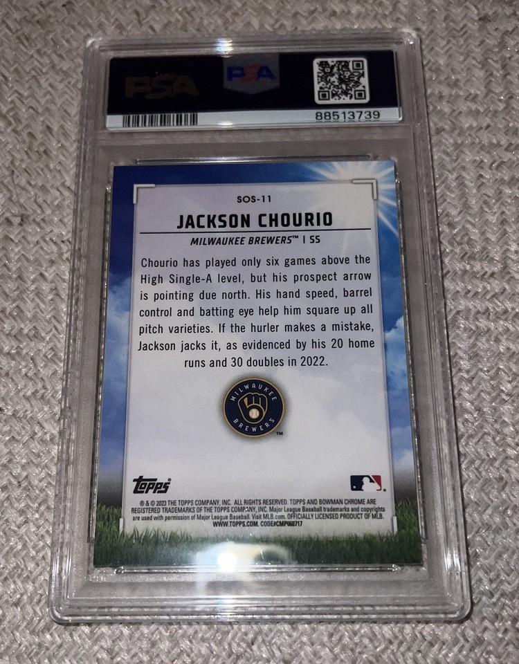 Jackson Chourio 2023 Bowman Sights On September Signed Card PSA ...