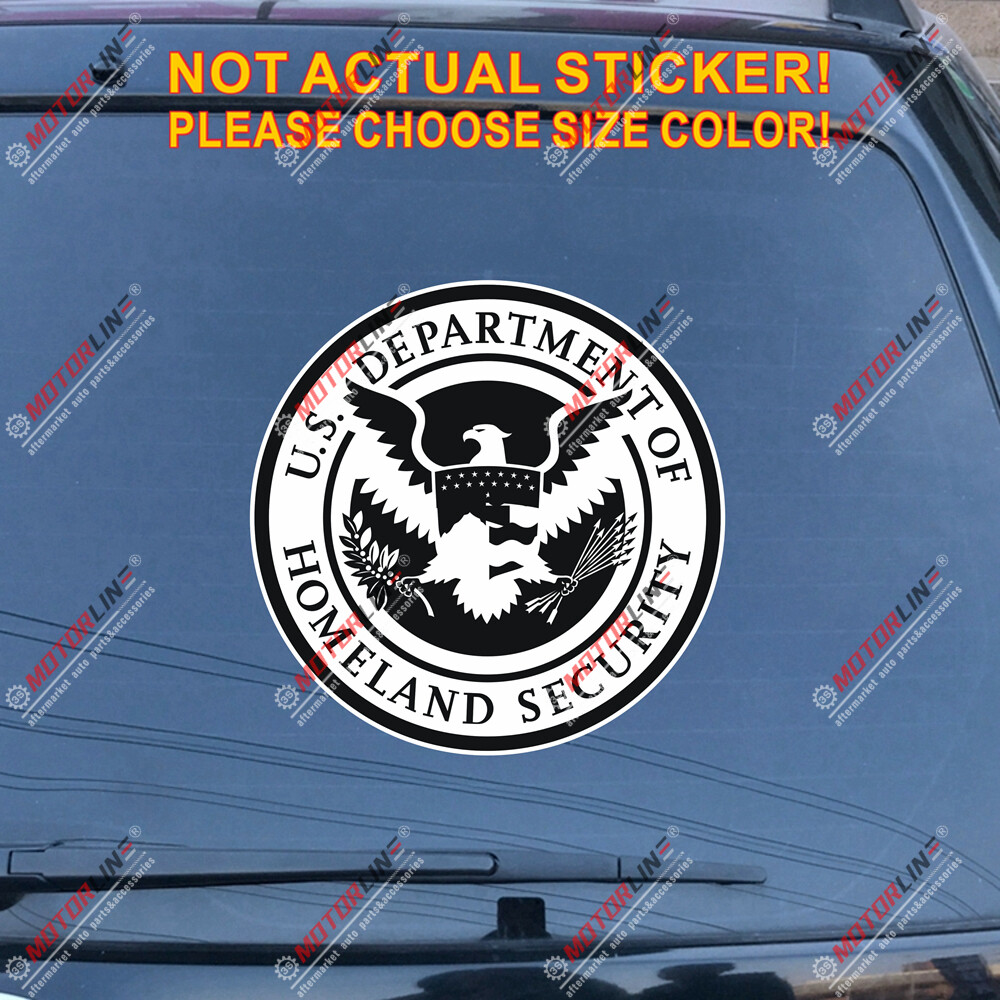 US Homeland Security Decal Sticker Car Vinyl Reflective Glossy black ...