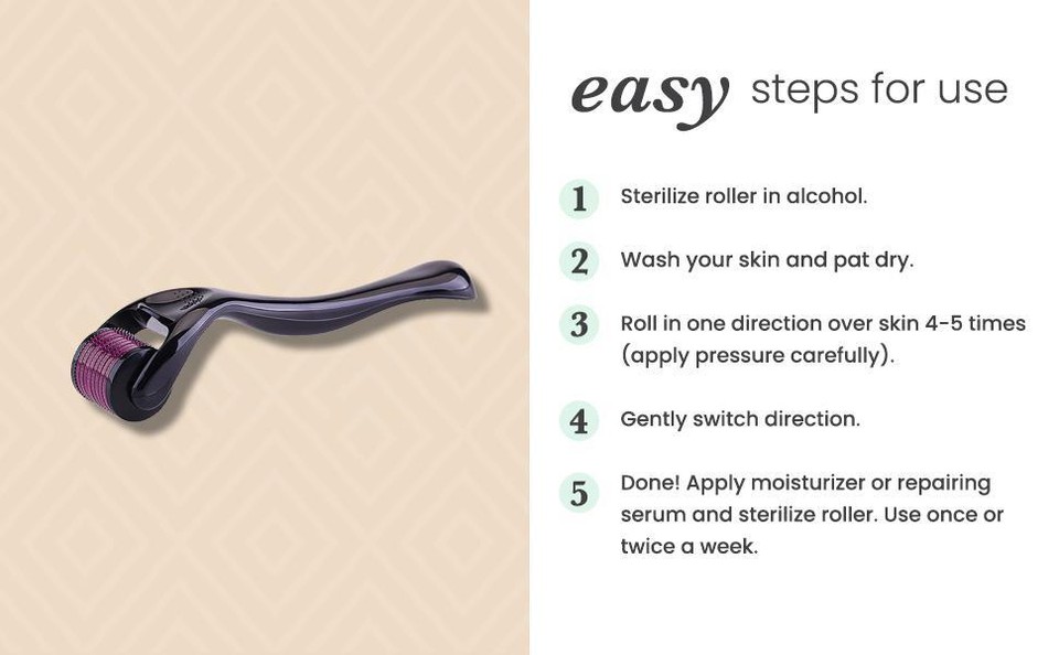 Healthy Care 540 Derma Roller Needle Instrument for Face Titanium Skin ...