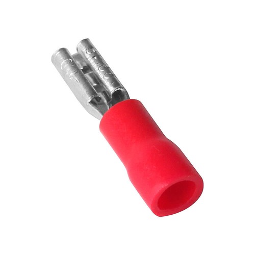 (100) Red 22-16 Gauge Vinyl Quick Disconnect Female .110 Terminal ...