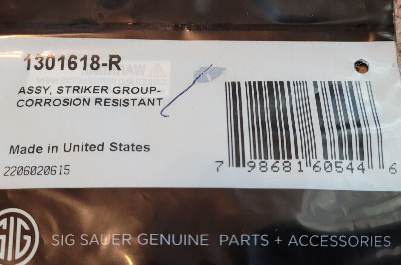 Sig Sauer P320 Striker Assembly Group Corrosion Resistant 1301618-R P ...