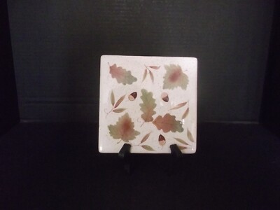 Botanical Handpainted Trivet Tile Fall Leaves & Acorns | eBay