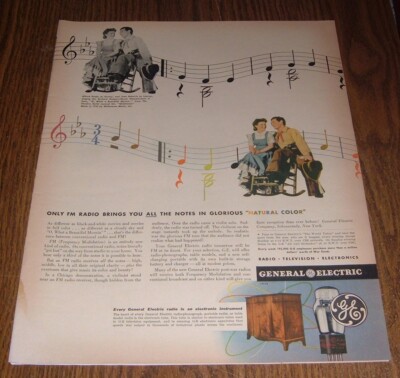 1944 PRINT AD ~ ALFRED DRAKE & JOAN ROBERTS G.E. GENERAL ELECTRIC FM ...