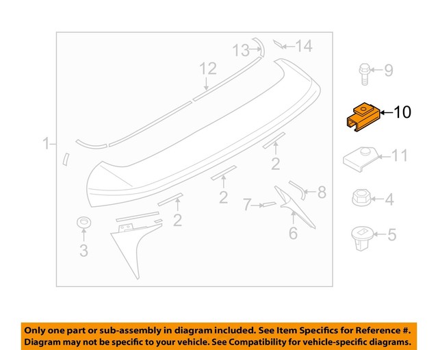 Mazda OEM 14-18 3 Exterior-lift Gate-side Bracket U-nut KD53510B6B for ...