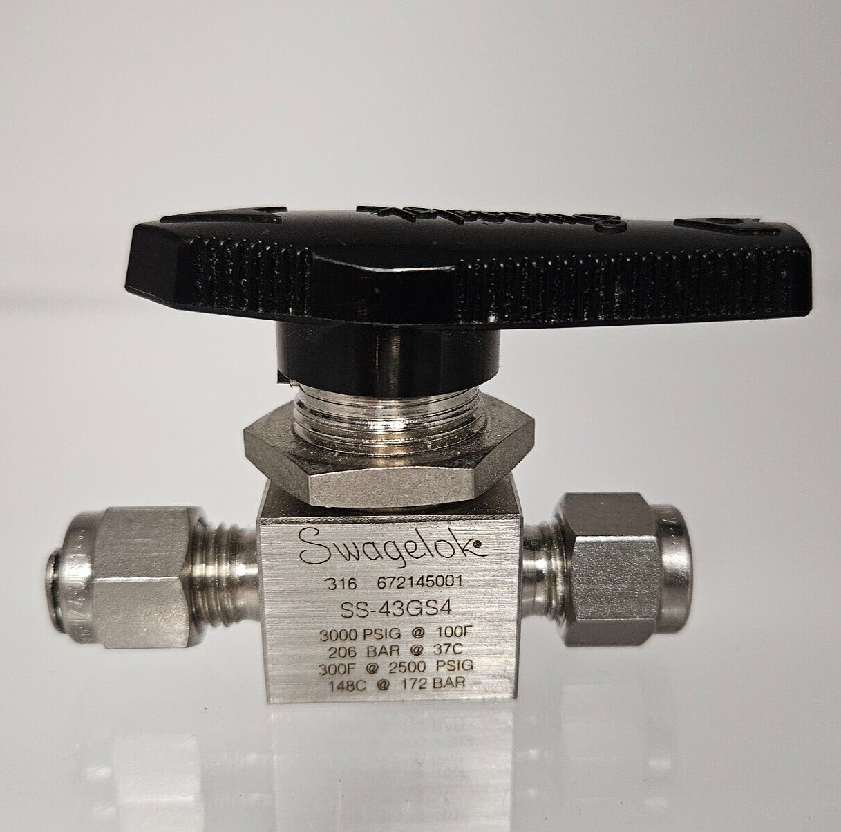 SWAGELOK 2-Way Ball Valve 1/4" Tube 316SS SS-43GS4 | eBay