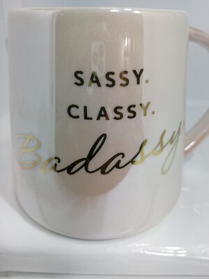 SASSY COFFEE MUG. SASSY CLASSY BADASSY MUG. PINK STATUS Mug. B294 | eBay