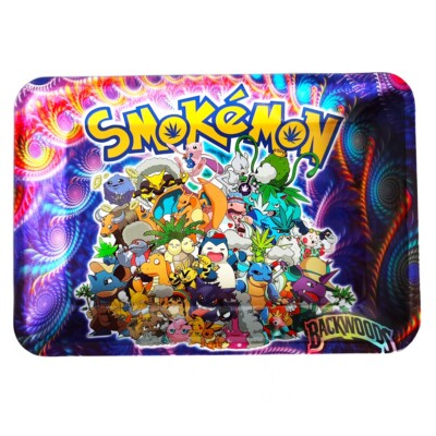 2pcs 4.8"*7" Mtall Rolling Tray Ash Tray Backwoods Smokemon Spoof | eBay