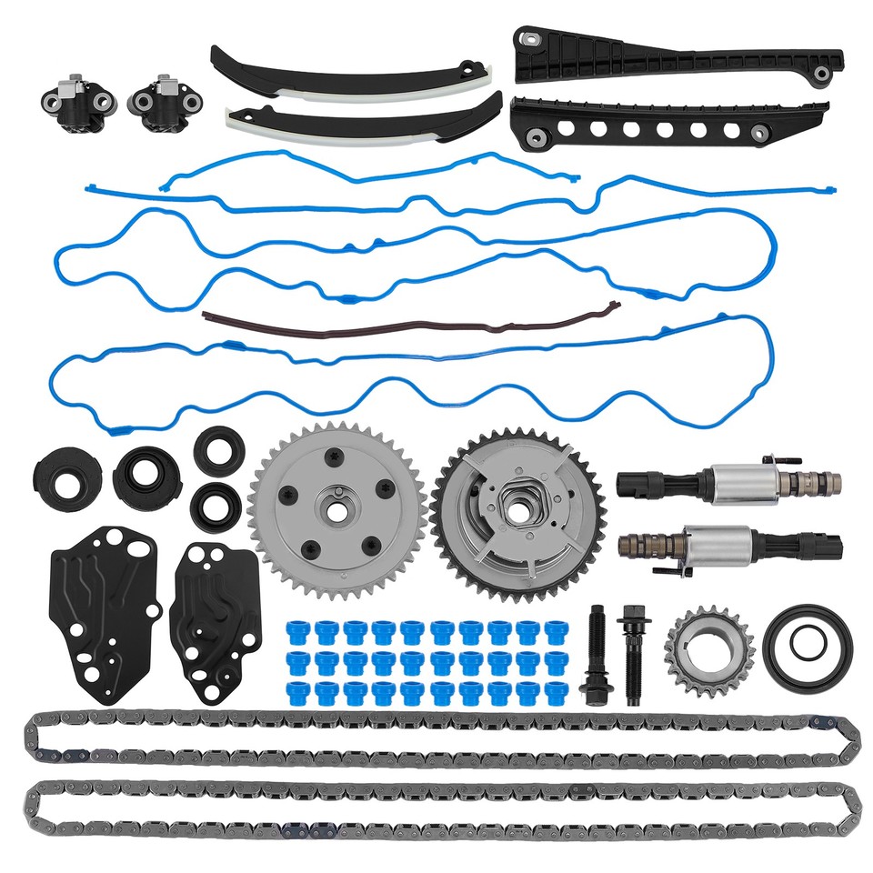 Timing Chain Kit Oil+Water Pump Phasers VVT Valves For 5.4L Ford ...
