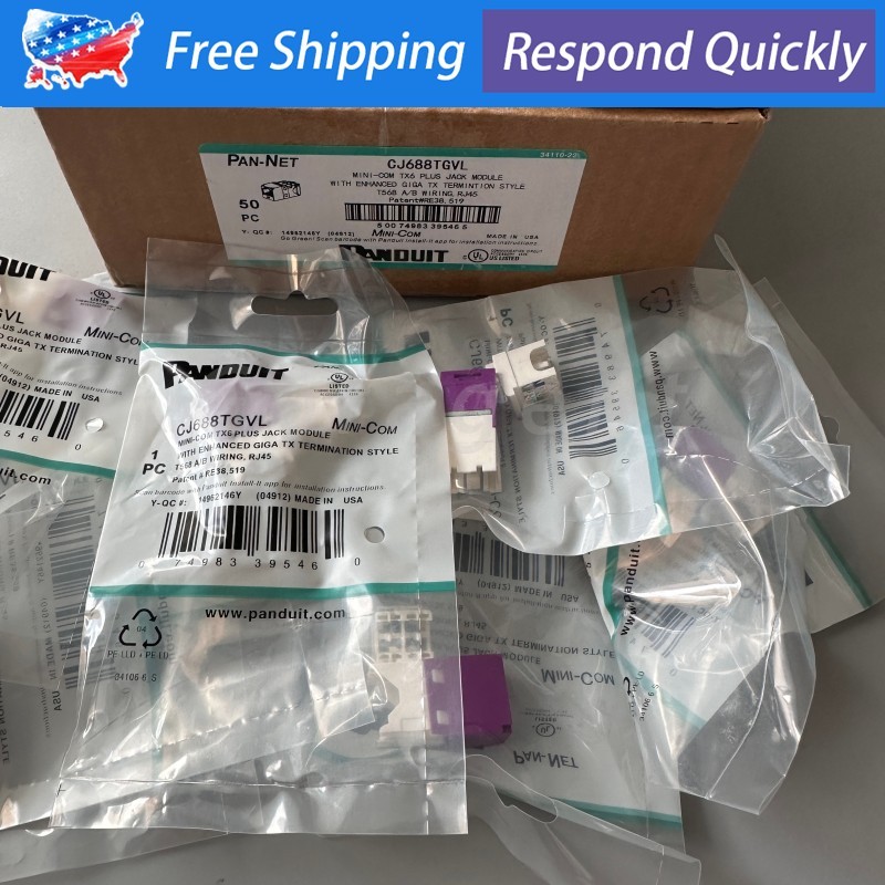 50X Cat6 MiniCom UTP RJ45 Network Jack Module For Panduit CJ688TGVL ...