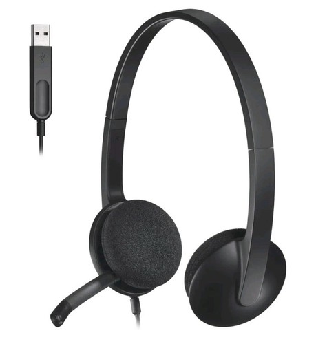 Logitech USB Headset Model A-00044 Black Wired With Microphone ...