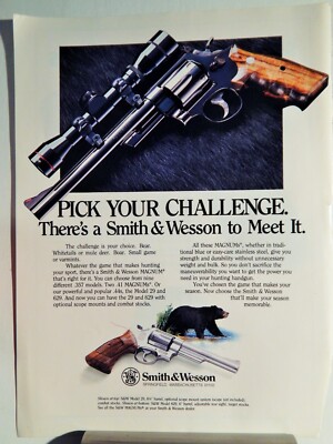 SMITH & WESSON MAGNUM REVOLVER FIREARM ORIGINAL VTG 1980S ADVERTISEMENT ...