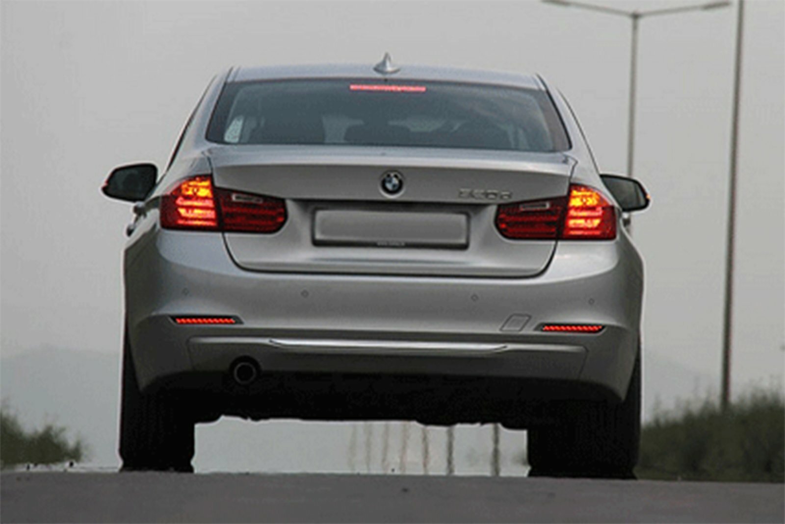 2 Red LED Rear Bumper Reflector Brake Fog Light Fit BMW 3 Series F30 ...