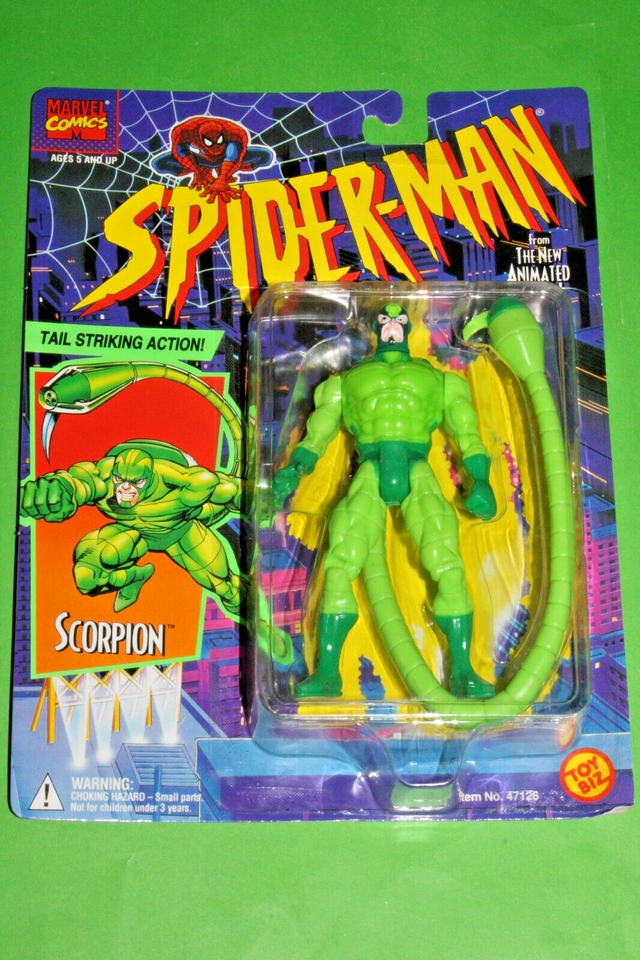 1994 MARVEL Spider-Man Animated Series SCORPION ACTION FIGURE TOY BIZ ...