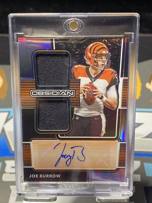 Joe Burrow Auto 2020 Obsidian Orange /75 Rookie Dual Patch Autograph ...