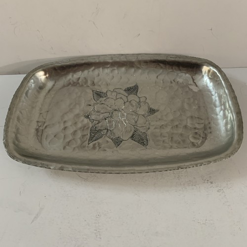 Vintage Wrought Farberware Hammered Aluminum Tray Flower Design 9-1/2 X ...