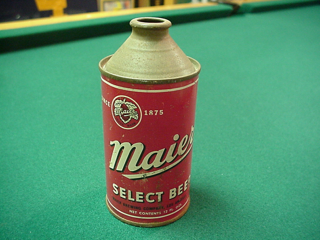 Maier Select Beer cone top can, collectible vintage NICE | eBay
