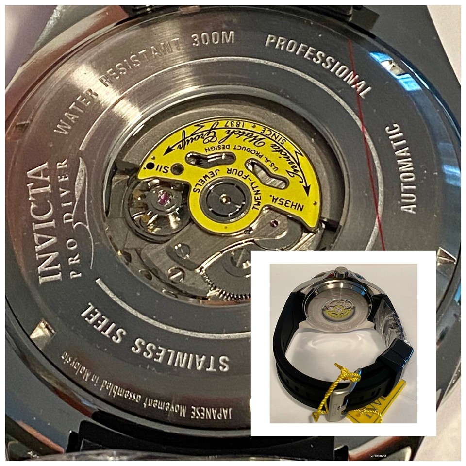 60mm Auto | BLUE Luminous Dial | Black Bezel & Band | XXL GRAND DIVER ...