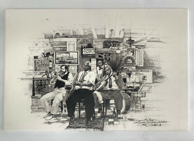 Black & White New Orleans Dixieland Jazz: "Jazz on the Menu" Canvas | eBay