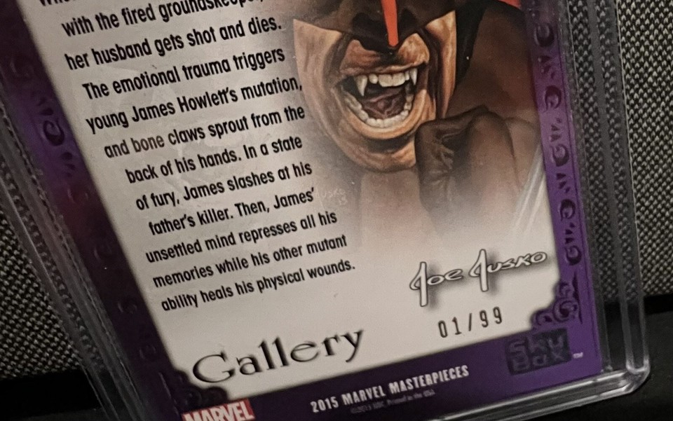 2016 Marvel Masterpieces Gold Gallery Alpha Wolverine 01/99 Holy Grail ...