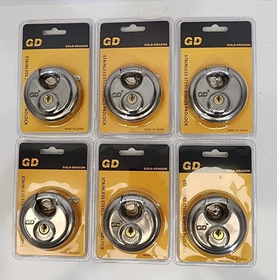 6 Pack Wholesale Lot- DISC PADLOCK 70mm Steel Armor Storage Trailer ...