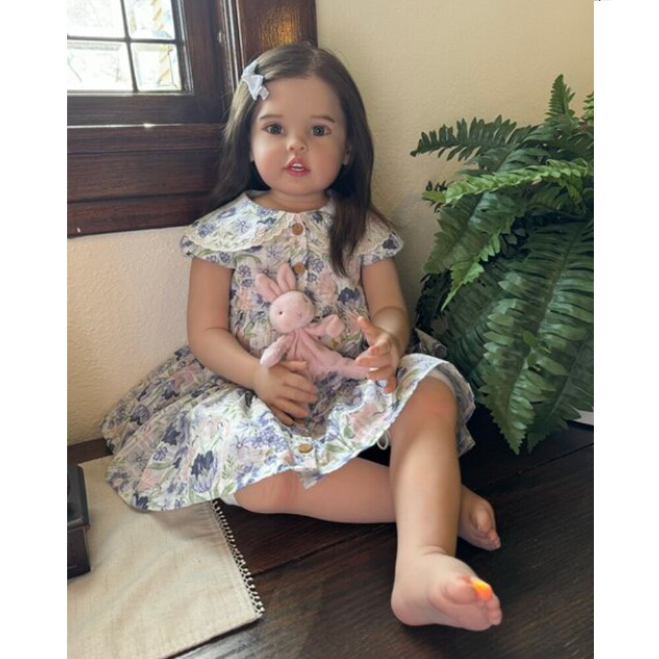 30" Huge Big Reborn Baby Doll Hand-Rooted Hair Artist Finished Toddler ...