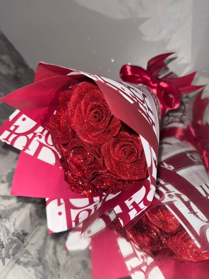 7 Count Glitter Roses Dior Hand Crafted Roses | eBay UK