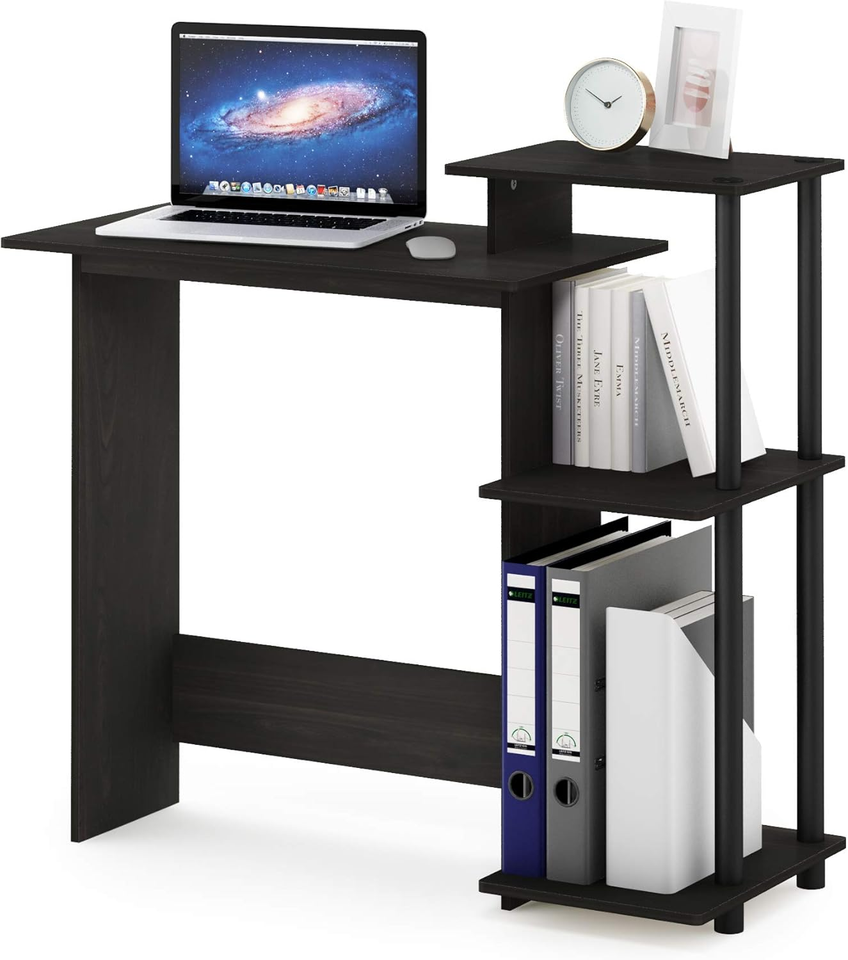 EFFICIENT Desk, Gaming Desk, with 3 Open Side Shelves, Laptop Notebook ...