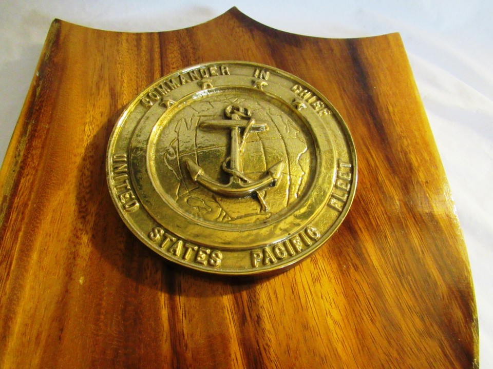 US NAVY COMMANDER IN CHIEF PACIFIC FLEET PLAQUE AWARDED TO LCDR ALLEN ...