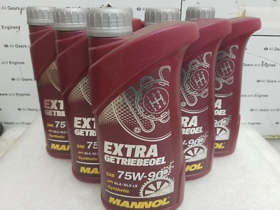 75W 90 MANUAL TRANSMISSION GEARBOX FLUID MANNOL GL4 GL5 SYNTHETIC GEAR ...