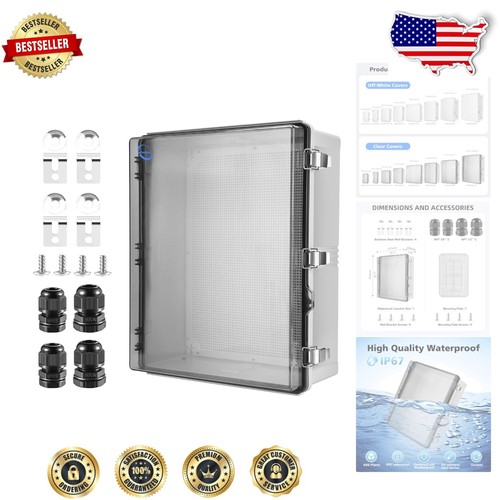 Durable IP67 Junction Box with Mounting Plate and Wall Brackets - 20.1 ...