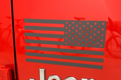 2 Matte Gray American Flag Vinyl Decal Sticker, Truck, Tacoma, F-150, 7 ...