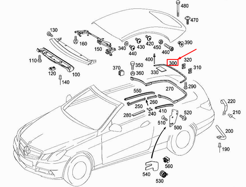 NEU MERCEDES-BENZ E CABRIO A207 FOLDING TOP RAIL A2097740047 ORIGINAL ...
