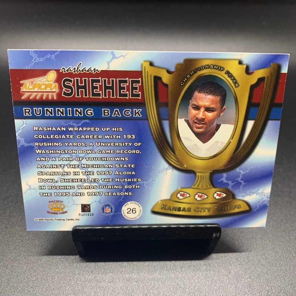 1998 Pacific Aurora #26 Rashaan Shehee Championship Fever Rookie RC ...