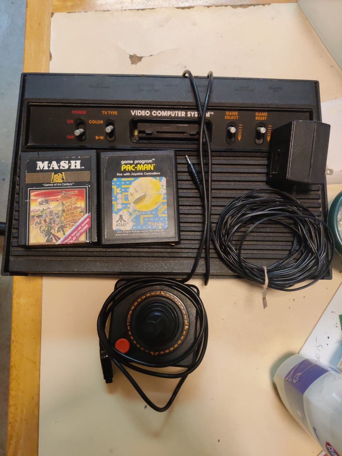 Original Atari 2600 Vader Console 4 Switch w/ Joysticks & Power Supply ...
