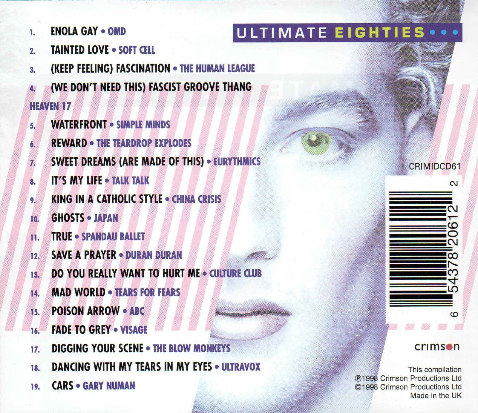 ULTIMATE EIGHTIES CD 1998 VARIOUS ARTISTS COMPILATION 80'S 654378206122 ...