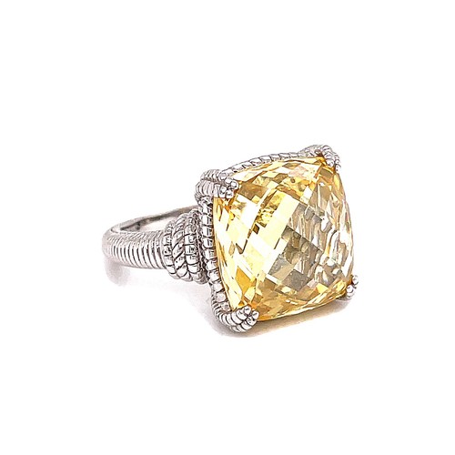 Judith Ripka Silver size 7 ring with Canary crystal | eBay