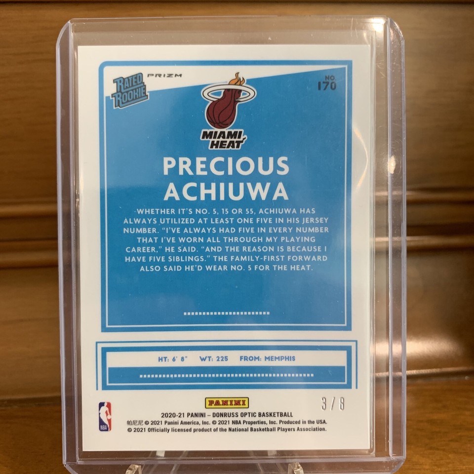 Precious Achiuwa 2020-21 Donruss Optic 170 Lucky Envelopes Prizm RC /8 ...