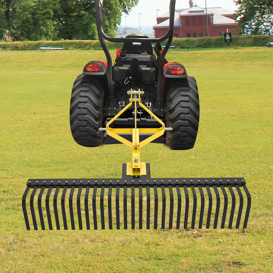 Category 1 Tractor Rock Rake 3 Point Soil Gravel Lawn Compact Tractor ...