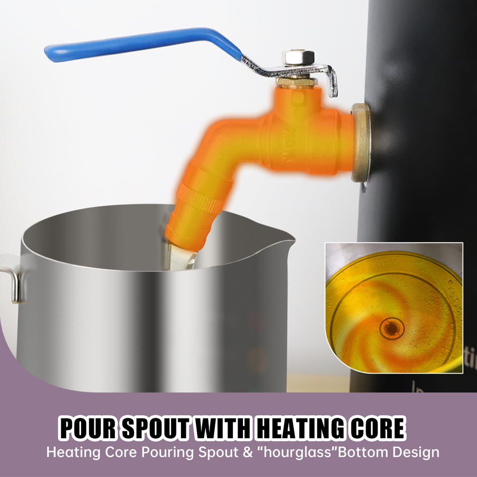 TOAUTO 8L Wax Melter Electric Melting Pot Furnace Spout for Soap Candle ...