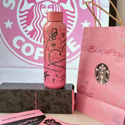 BLACKPINK x Starbucks Official 2023 Stainless Tumbler Pink 591ml Water Bottle | eBay