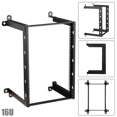 16U 18" Fixed Wall Mont IT Open Frame Network Rack Switches Patch ...