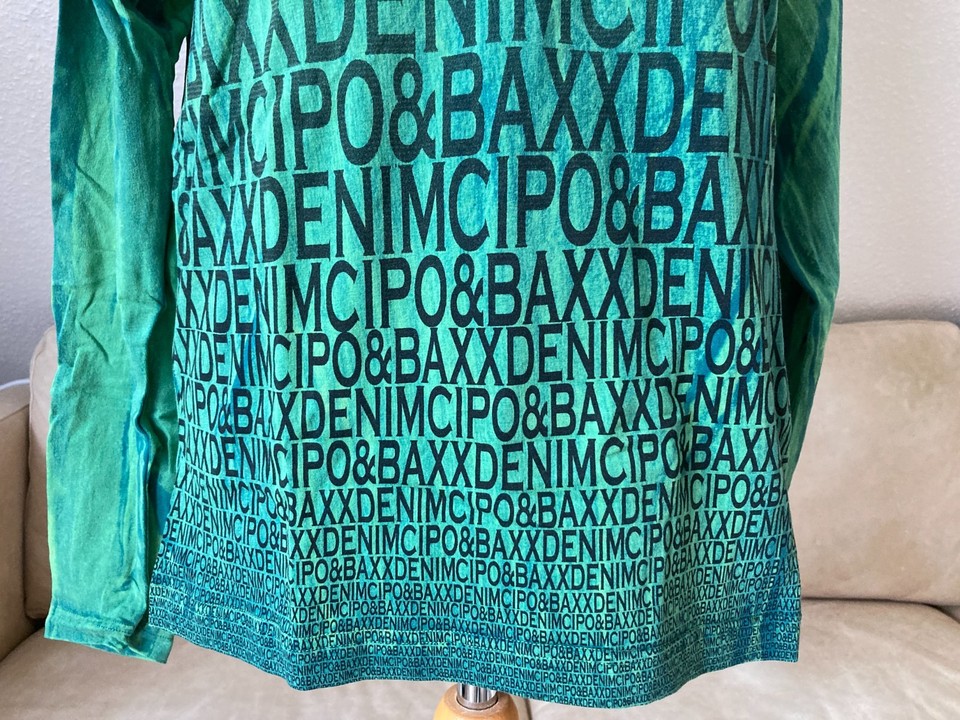 CIPO & BAXX Maglietta Uomo Taglia M Verde Nero Stampata Con Logo | eBay