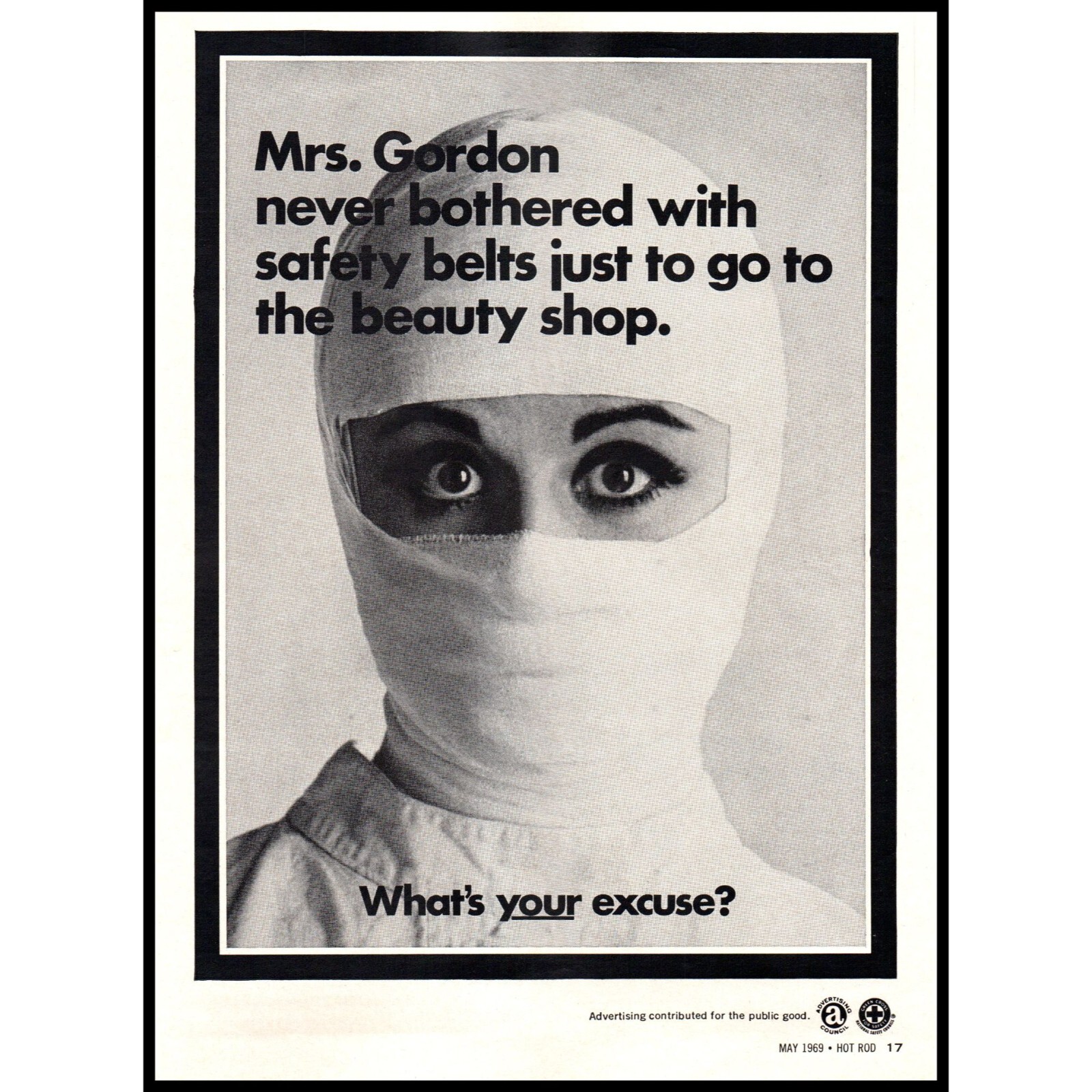 1969 Ad Council Seatbelt Safety PSA Vintage Print Ad Woman Beauty Shop ...
